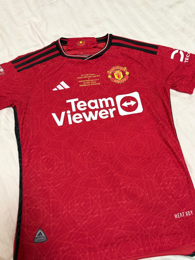 Manchester United 23/24 Home Kit Fa Cup Final Football Jersey, Men's ...