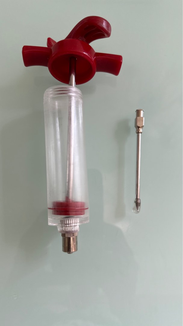 Meat Sauce Injector - Marinade Syringe - Red - Stainless Steel Needle ...