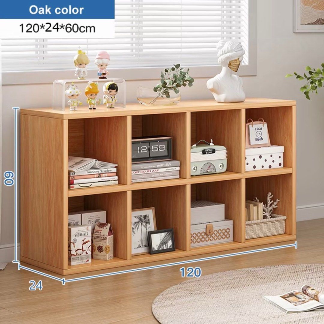 Modern Oak Display Cabinet | Multi Shelf Book Storage Unit | Home Office Bookshelf Organizer ...