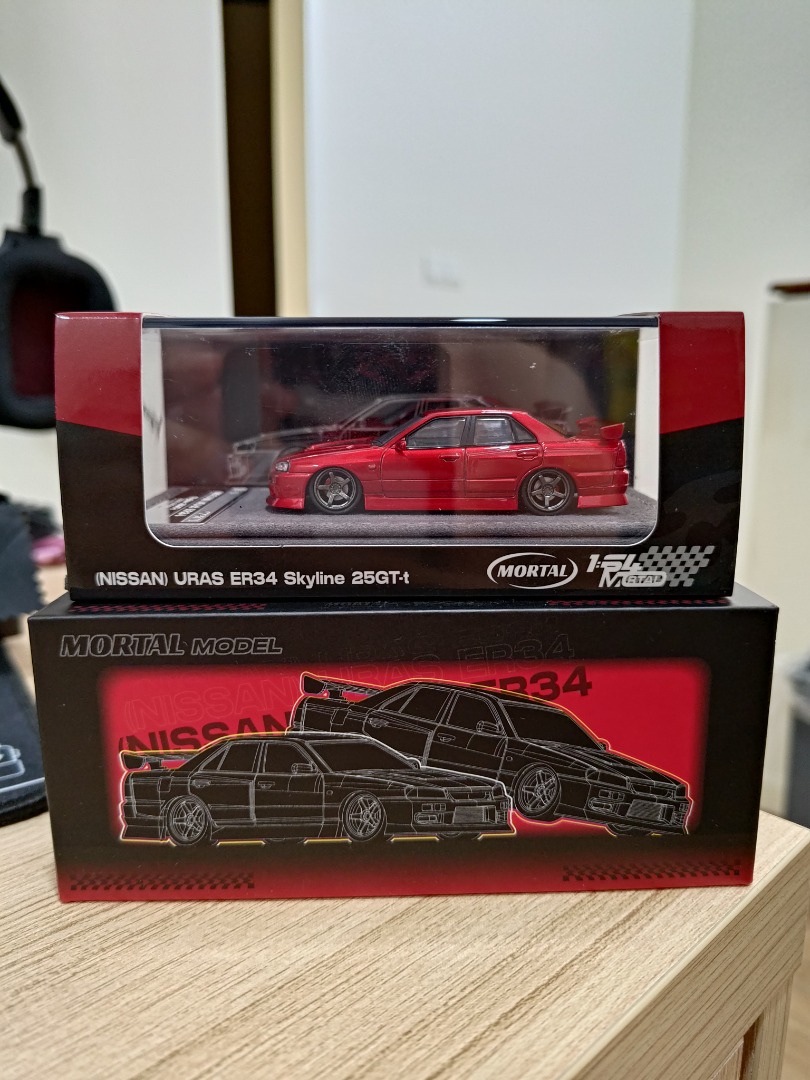 Mortal Nissan URAS ER34 Skyline 25GT-T Transparent Red, Hobbies & Toys ...