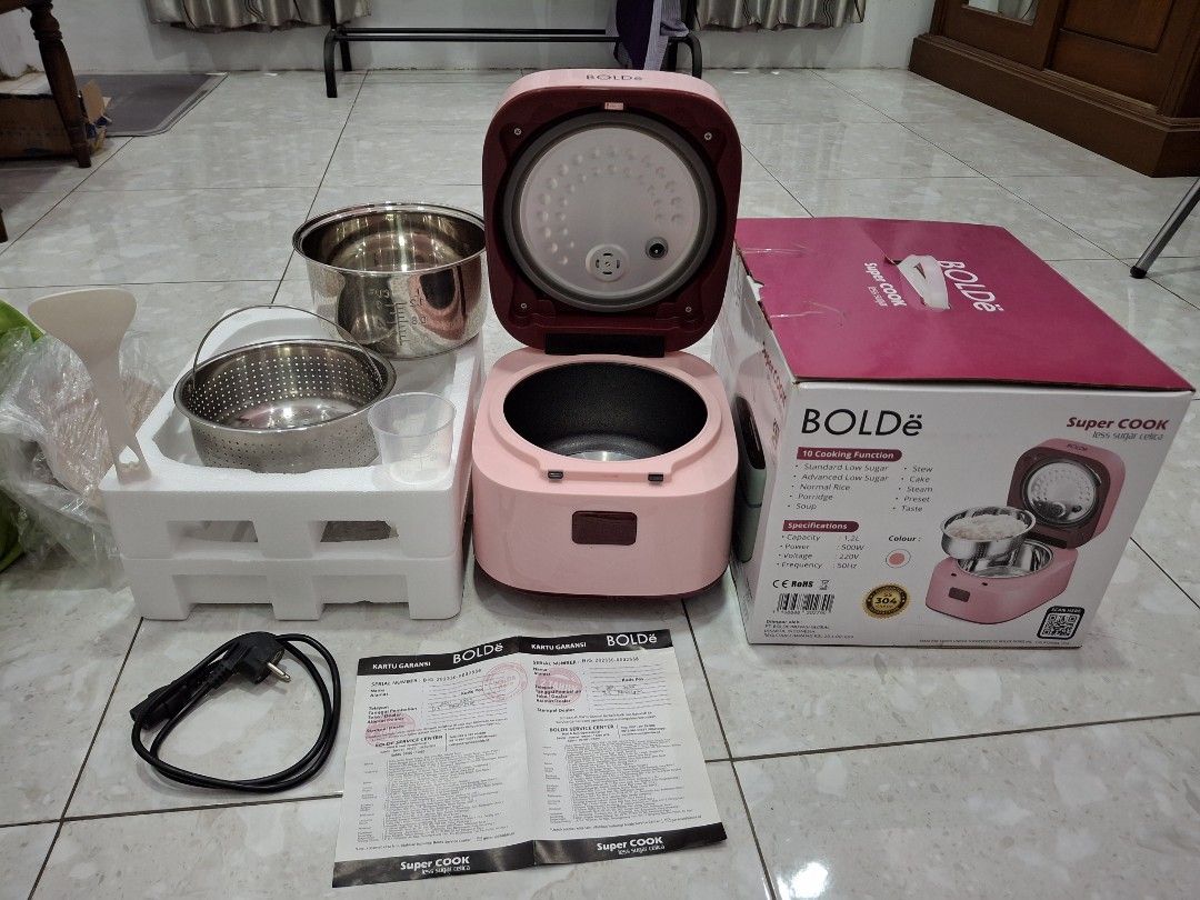 Multi-Function Rice Cooker Bolde Super Cook Less Sugar Celica Pink ...