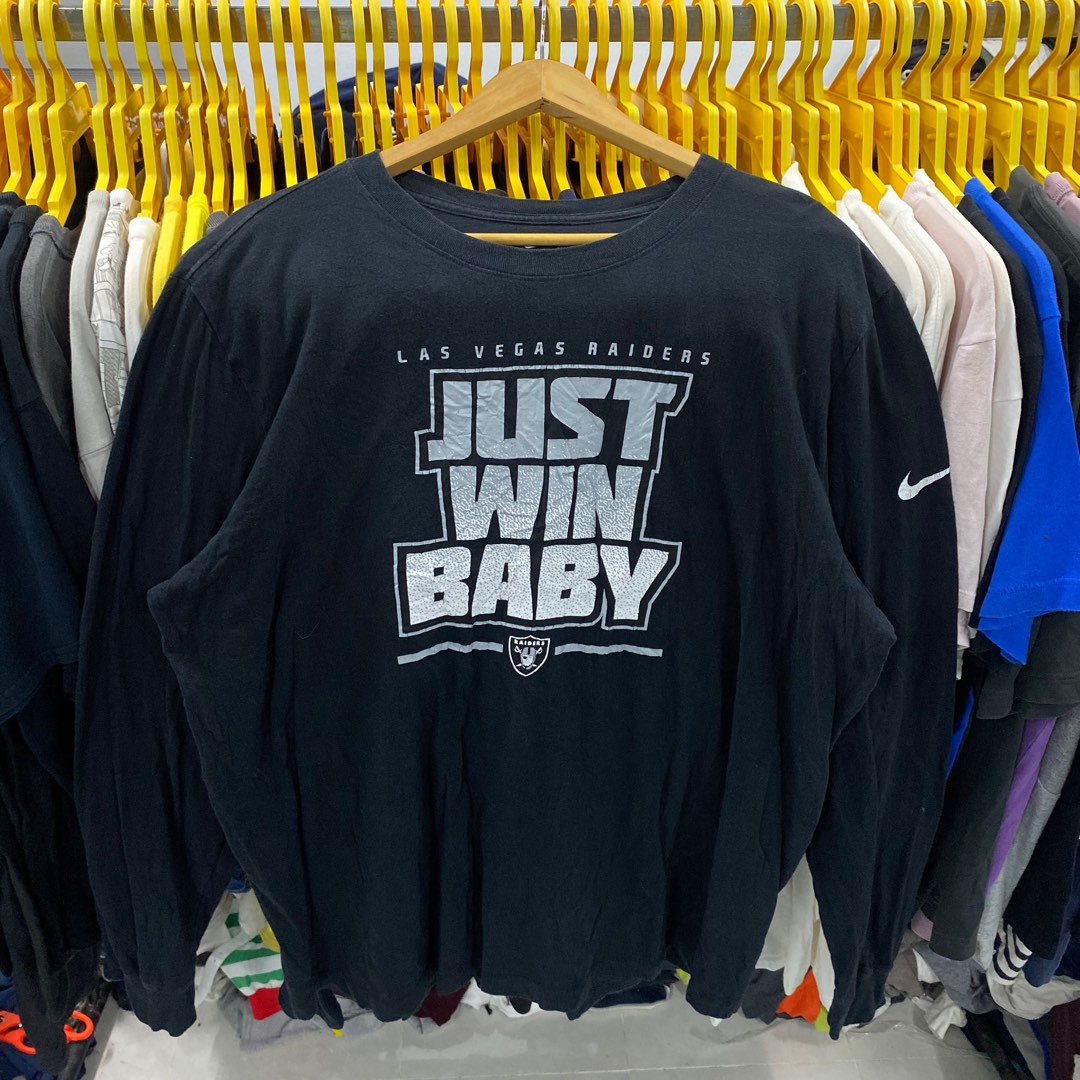 Nike Las Vegas Raiders Just Win Baby LS, Men's Fashion, Tops & Sets ...
