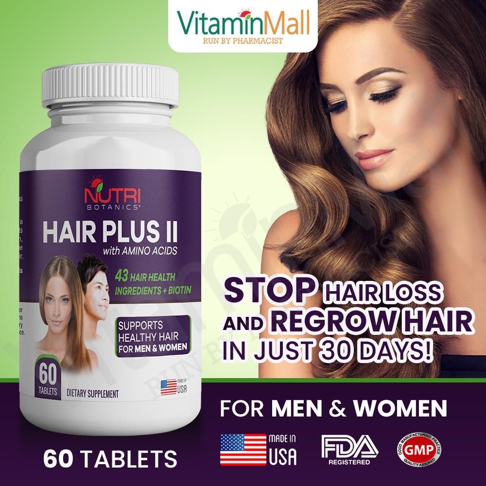 NUTRI BOTANICS HAIR PLUS II WITH AMINO ACIDS – HAIR GROWTH SUPPLEMENT ...