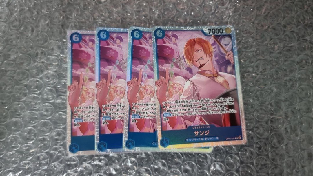 One piece TCG OP11 SR & Don cards (Helmeppo, Garp, Kujaku, Sanji, Jinbei, Bege, Hibari), Hobbies ...