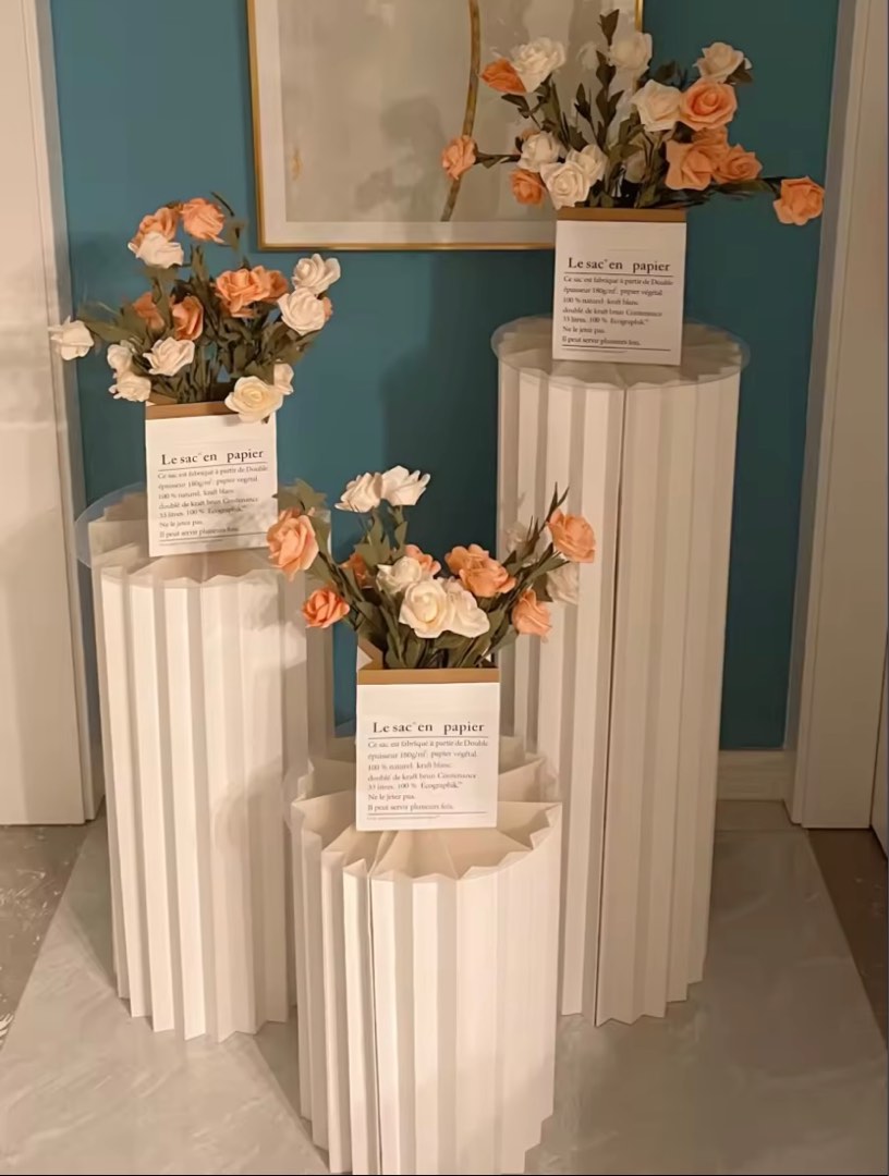 Party Paper Cylindrical Column Table, Everything Else on Carousell