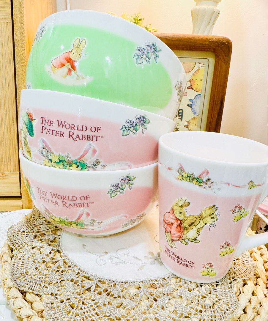 Peter Rabbit bowl and mug set, Furniture & Home Living, Kitchenware ...