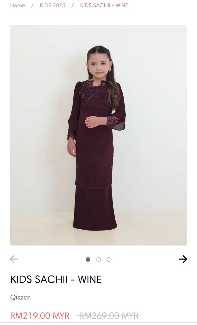 Qiszar Kids Sachii Wine (XS new with Tag), Babies & Kids, Babies & Kids Fashion on Carousell