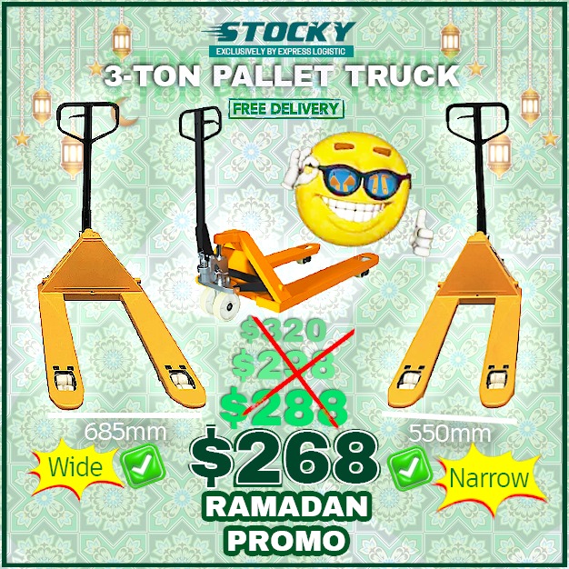 Ramadan Promo : STOCKY 3ton Pallet Truck $268 Only, Furniture & Home ...