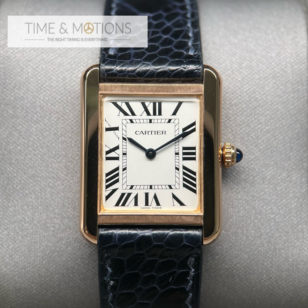RARE!! Cartier Tank Solo Small Quartz 18K Rose Gold W5200024 (Pre-owned ...