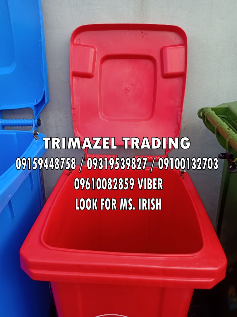 rolling trash bin 240 liters, Furniture & Home Living, Cleaning ...