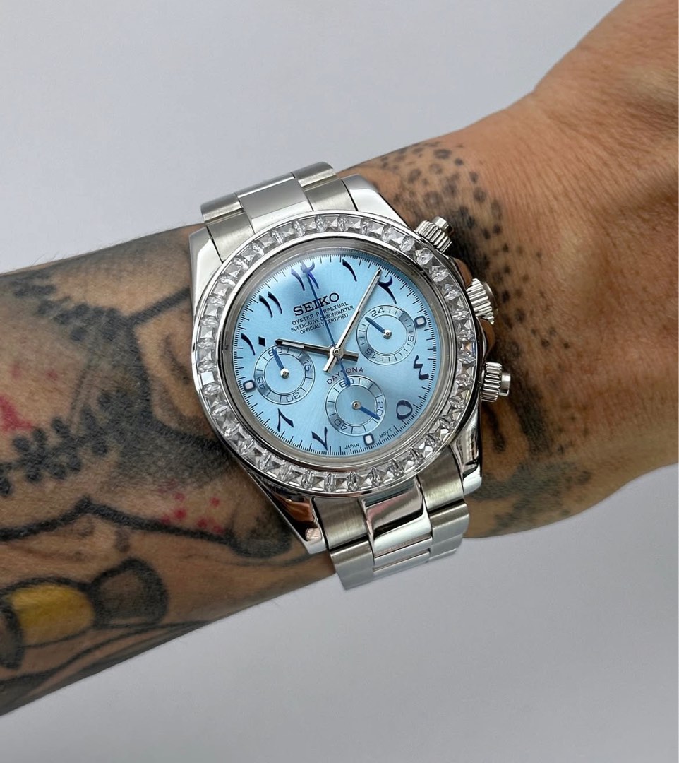 Seiko Diamond Arabic Daytona Mod, Men's Fashion, Watches & Accessories ...
