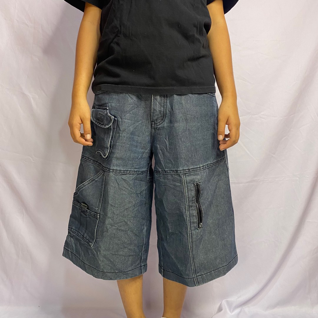 SEMI RAW DENIM JORTS, Men's Fashion, Bottoms, Joggers on Carousell