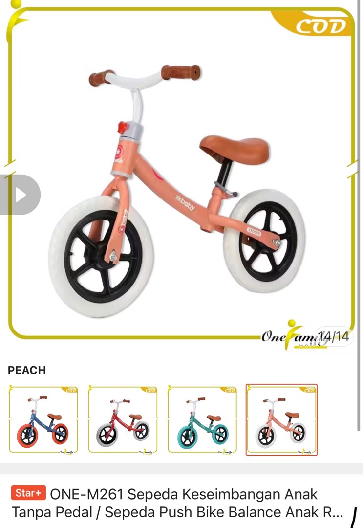 Sepeda Anak Pushbike tanpa pedal (NEW), Bayi & Anak, Kereta, Kursi ...