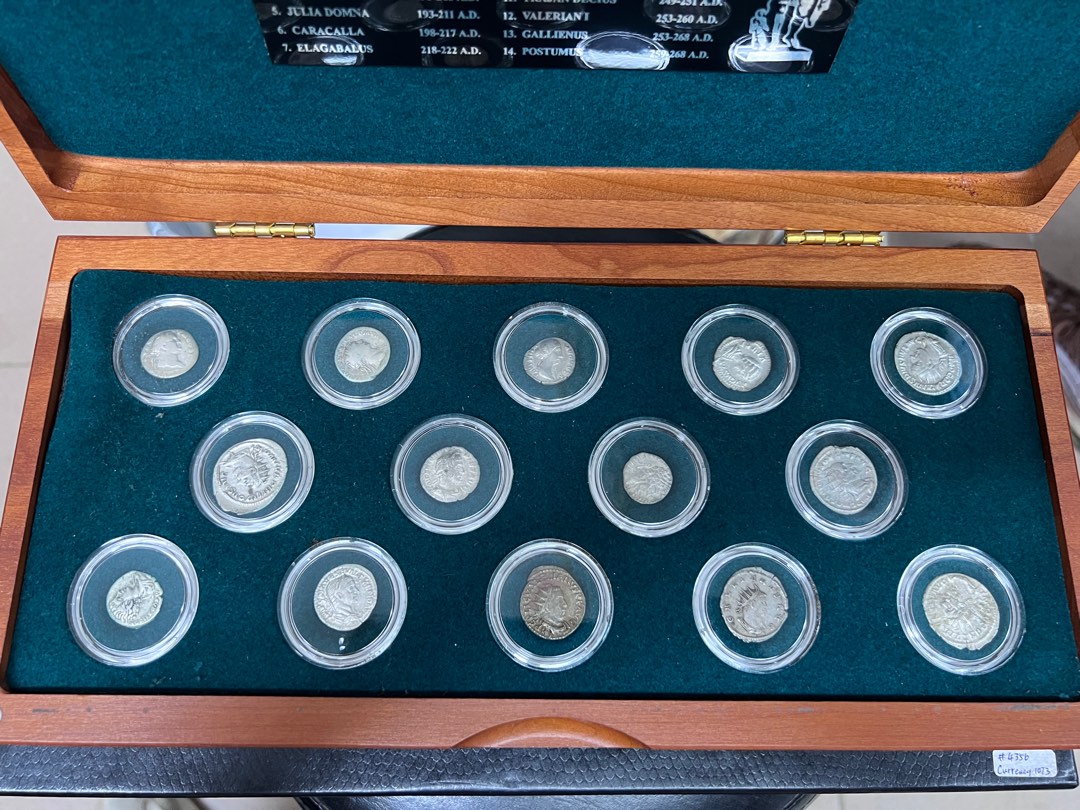 Roman Emperor 14 Emperor silver Collection with wood presentation box ...