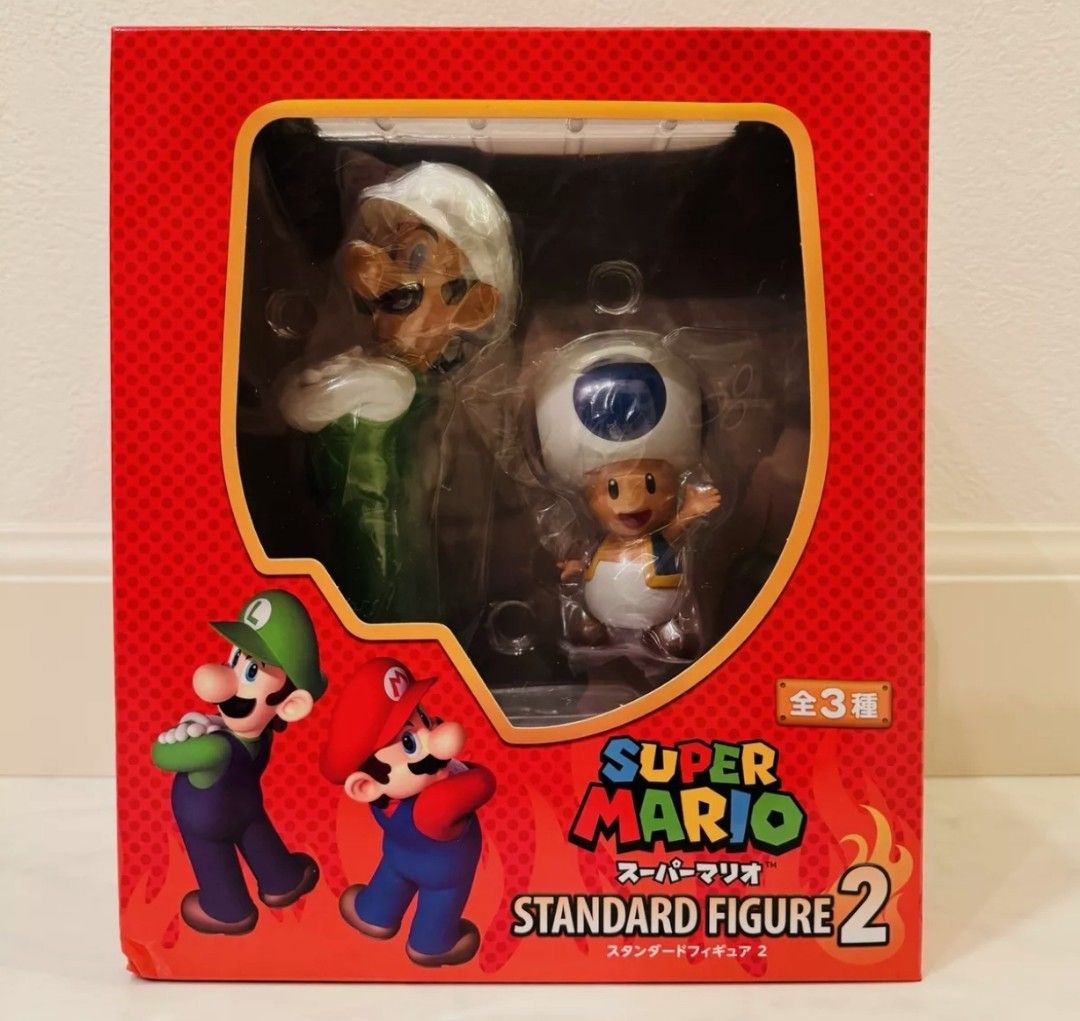 Super Mario Standard Figure 2 Fire Luigi with Ao Kinopio Nintendo ...