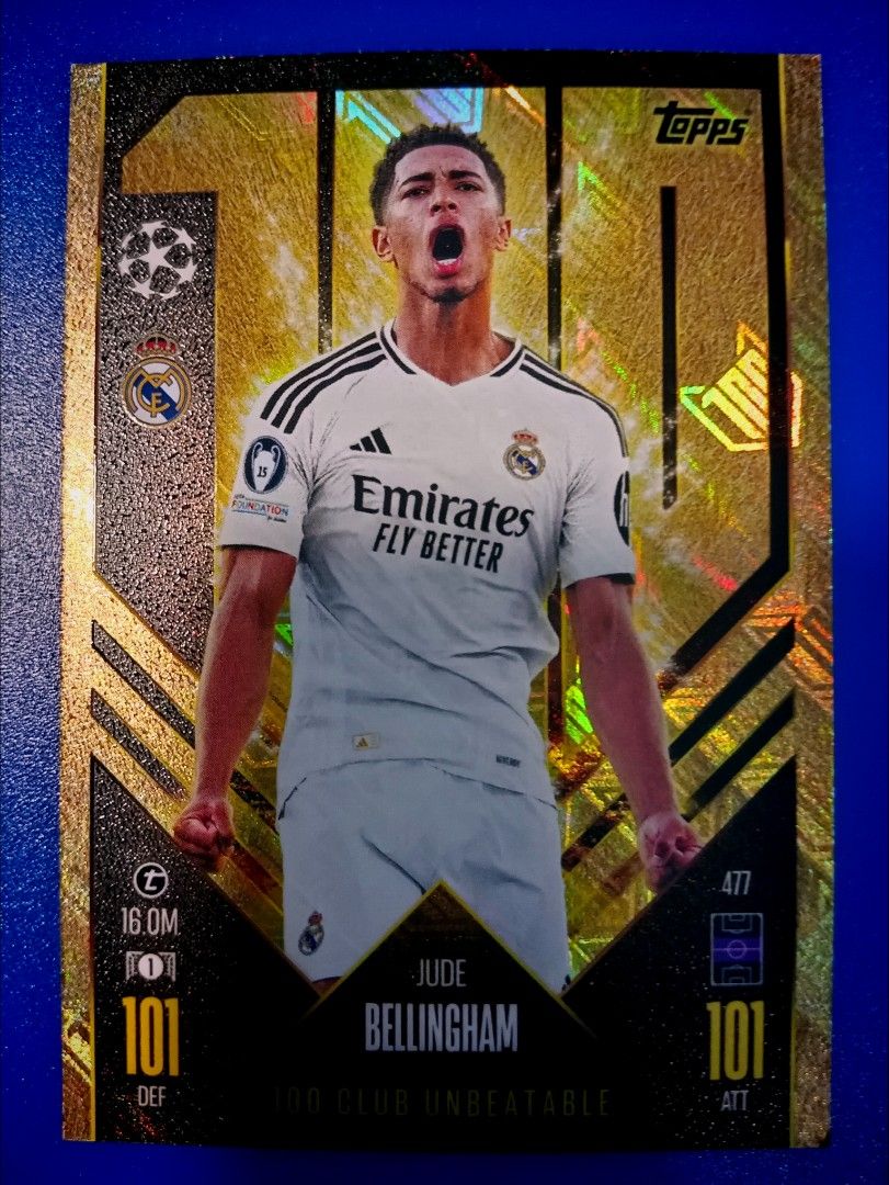 Topps Match Attax 24/25 100 Hundred Club Jude Bellingham Real Madrid ...