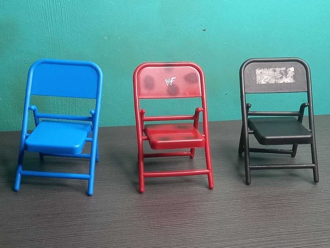 WWE WWF Folding Chair Accessories Set of 3, Hobbies & Toys, Toys ...