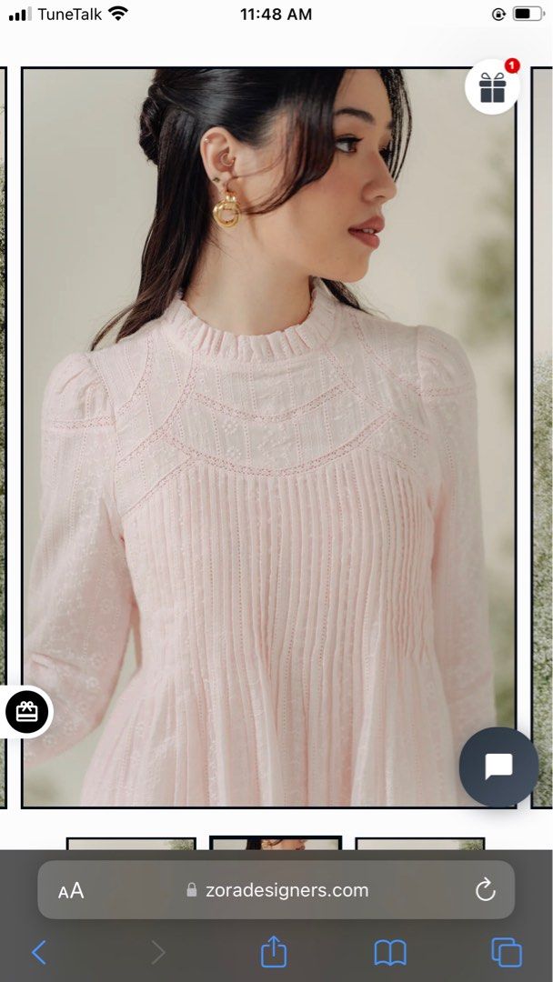 Zora designers The Jannah Kurung in Baby Pink Broderie Anglaise, Women ...