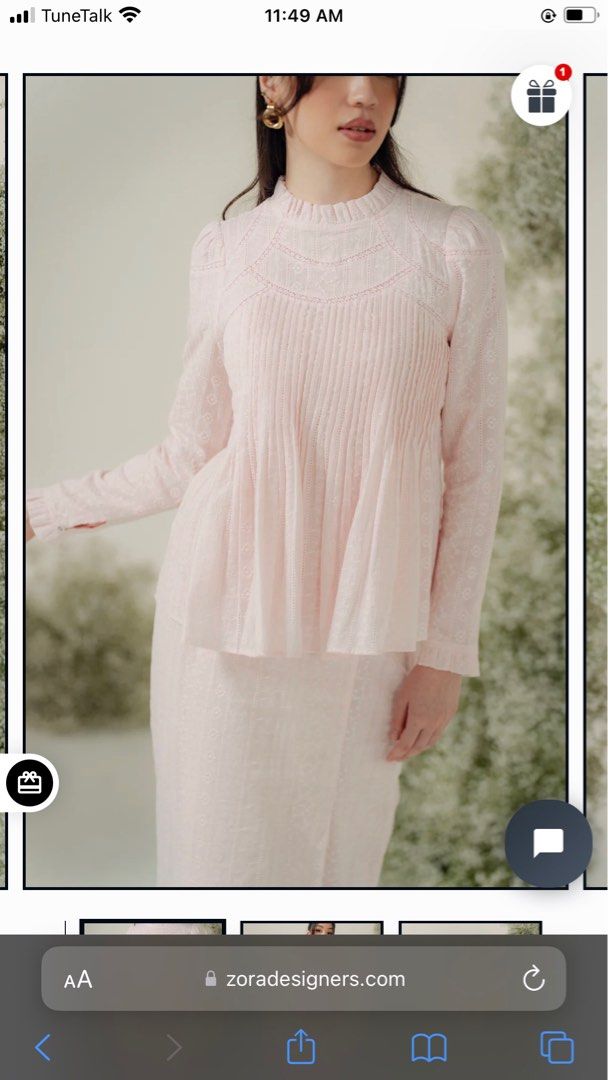 Zora designers The Jannah Kurung in Baby Pink Broderie Anglaise, Women ...