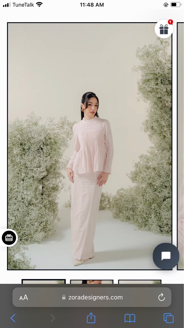 Zora designers The Jannah Kurung in Baby Pink Broderie Anglaise, Women ...