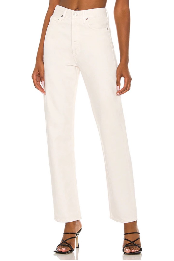 Agolde 90s pinched waist high rise ecru jeans, Women's Fashion, Bottoms ...