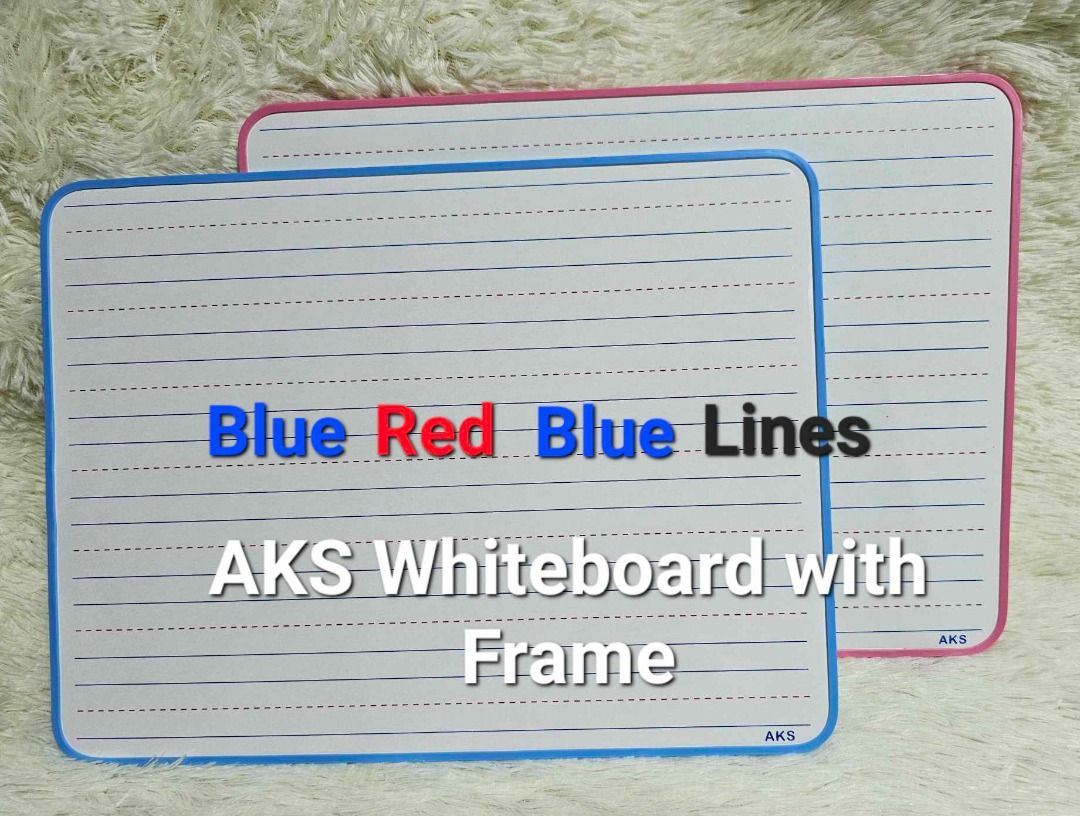 AKS Double Sided White Board Dry Erase Ruled Lap Boards Lined ...