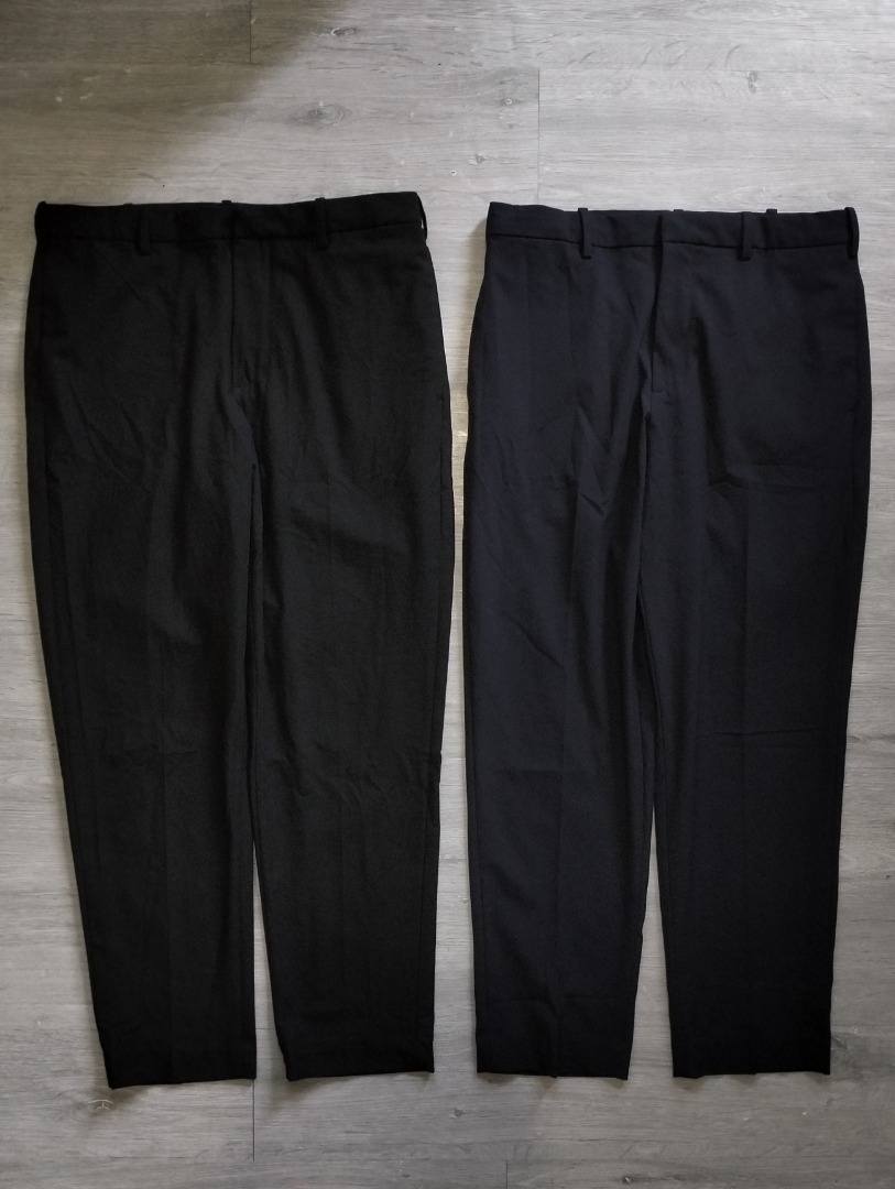 Aspack 2 Uniqlo Men's Smart Ankle Pants (M/black/navy), Men's Fashion, Bottoms, Trousers on ...