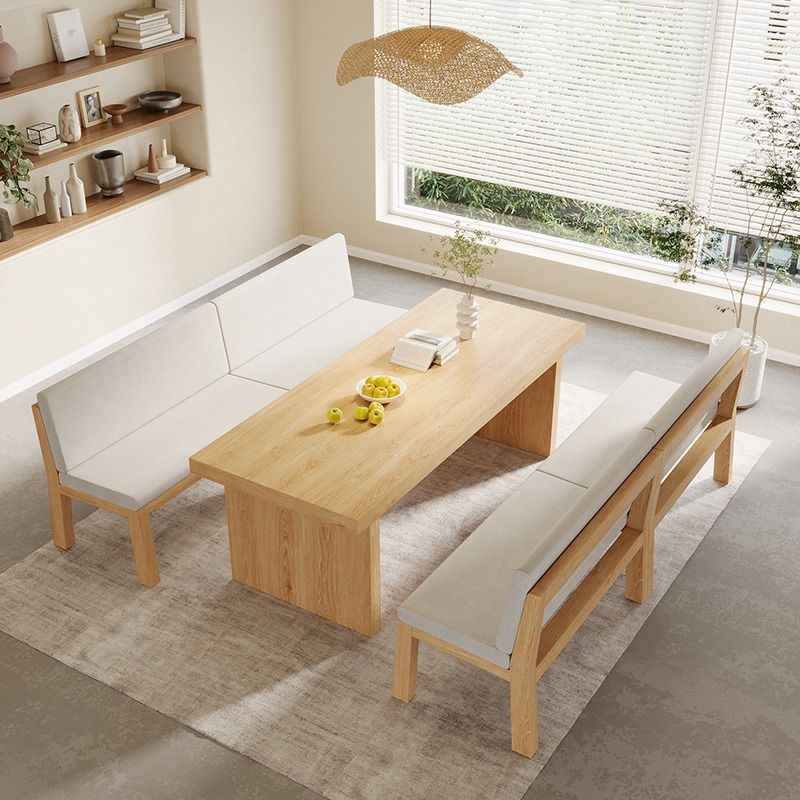 Warehouse Offer AURON COURTYARD American Solid Wood Dining Table Sofa Chair Set Japandi Style ...