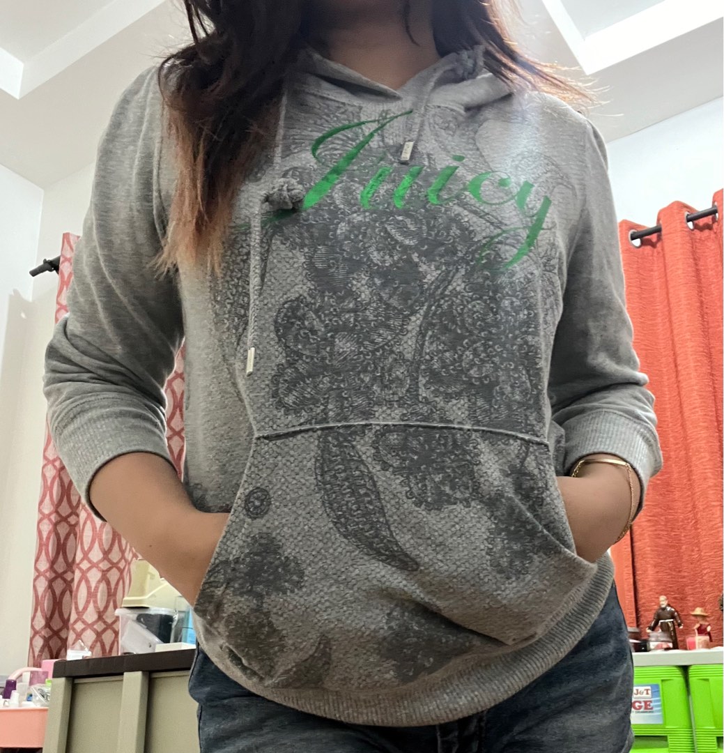 AUTHENTIC Grey Juicy Couture Long Sleeves Grunge Punk Rock Sweater Y2K ...