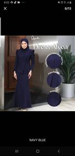 New baju raya perempuan NAVY BLUE | baju kebaya navy blue| baju raya ...