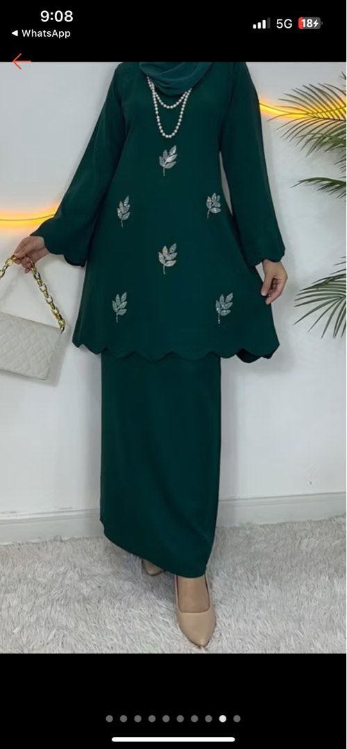 BAJU KURUNG SCALOP MANIK MODEN, Women's Fashion, Muslimah Fashion, Baju ...