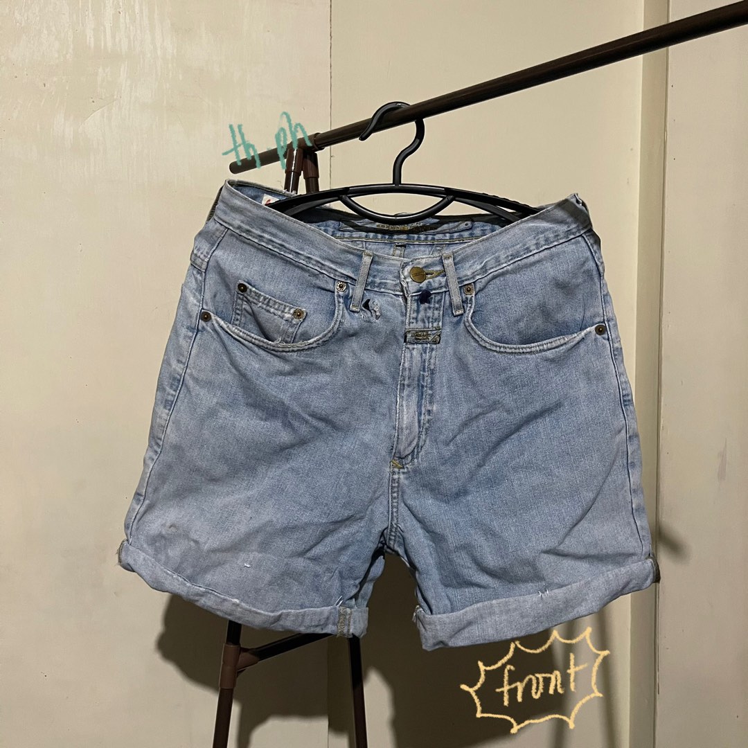 (preloved) girbaud high waist mid wash denim shorts - medium ...