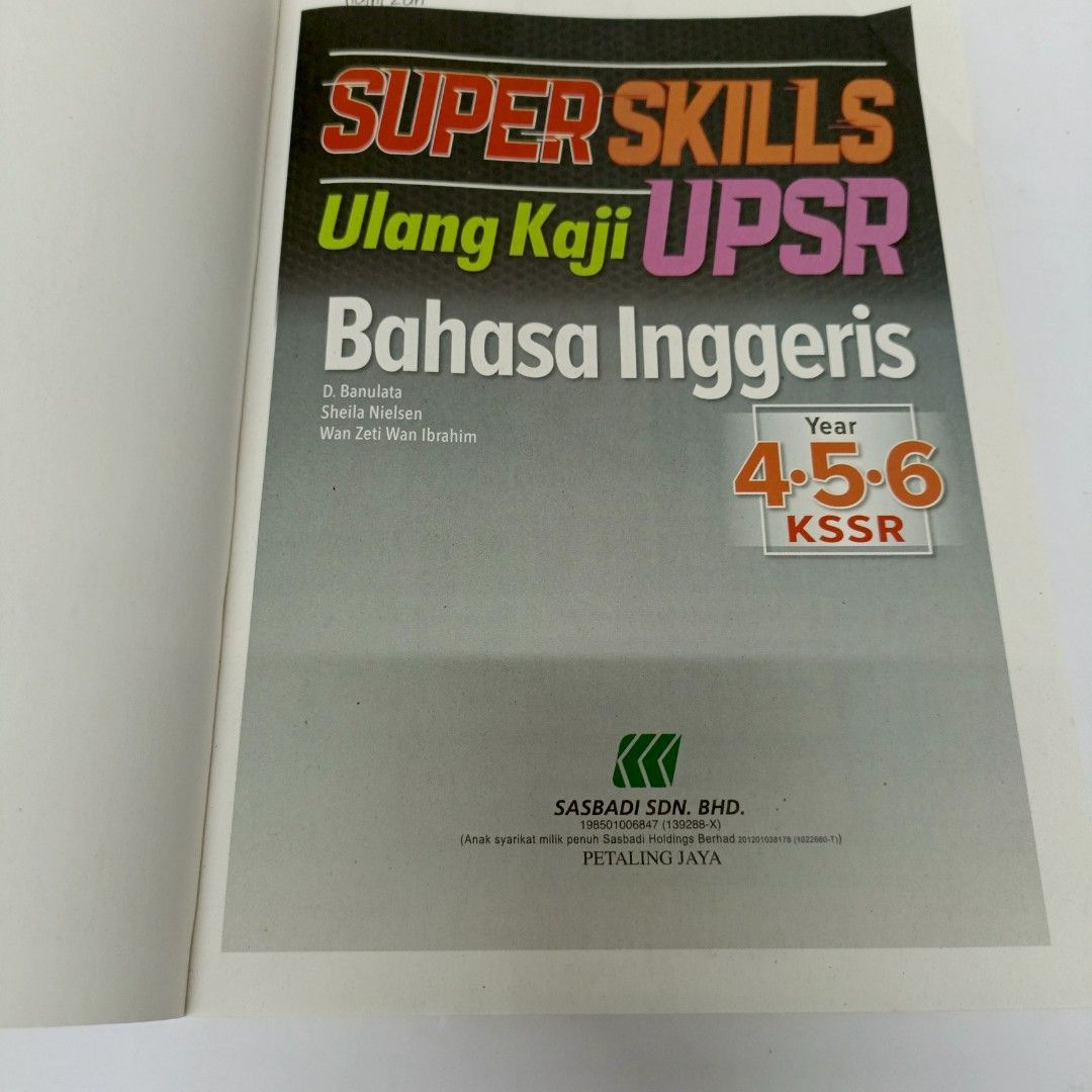 Buku Rujukan Super Skills, Bahasa Inggeris, Ulang Kaji Upsr, English Years 4 5 6, Kssr, Sasbadi ...