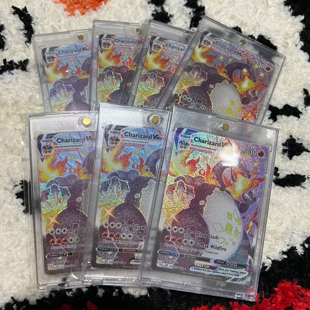 Charizard VMAX Shiny Pokemon Card TCG Sv107/sv122 English comes with ...