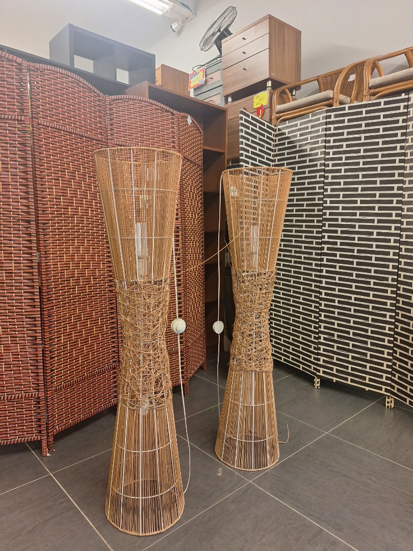 Classic Siamese Bamboo Tall Floor Lamp* | Lampu Lantai Tinggi Buluh ...