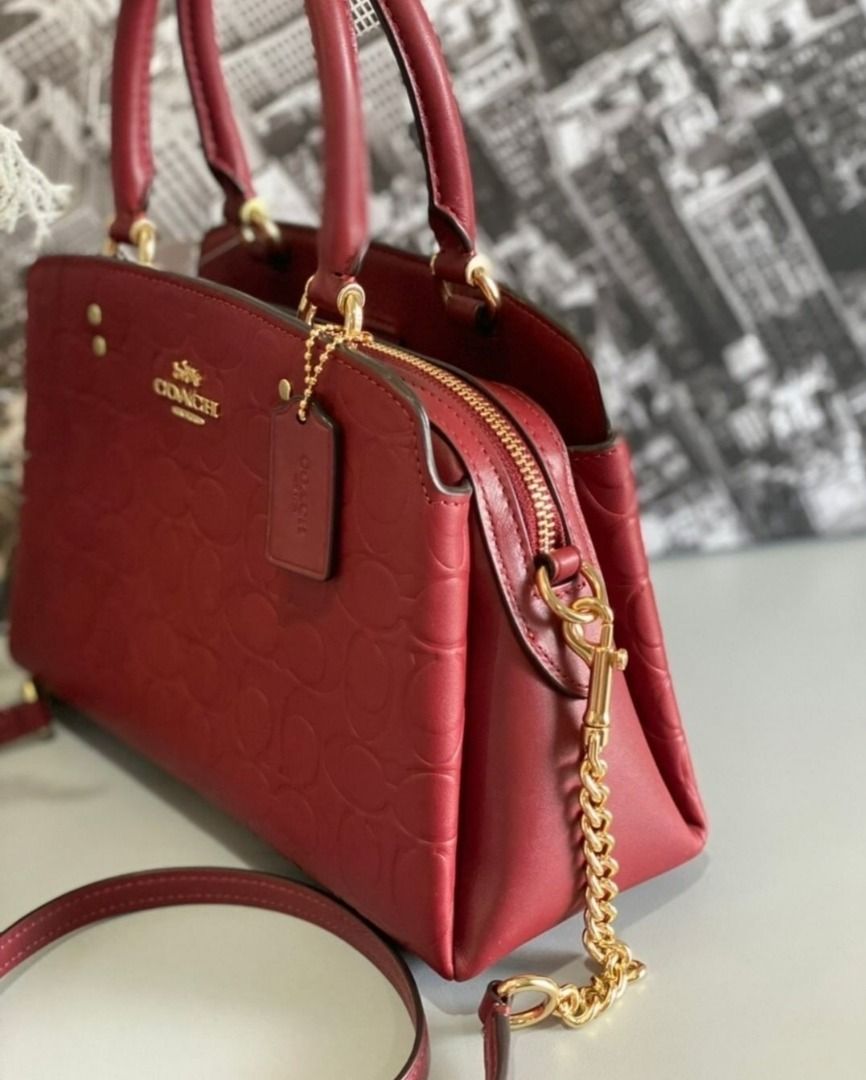 Coach C7278 Mini Lillie Carryall in Cherry Signature Smooth Calf ...