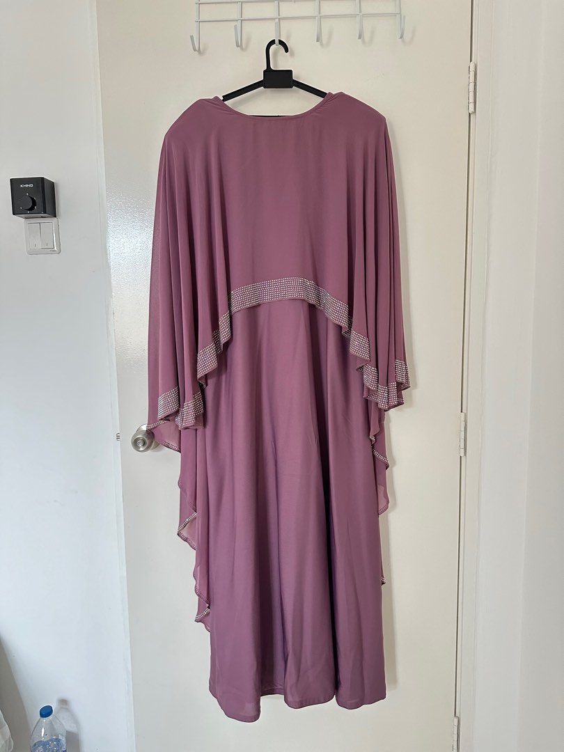 Dress Baju Raya Arab style with cape-like with rhinestone., Women's ...
