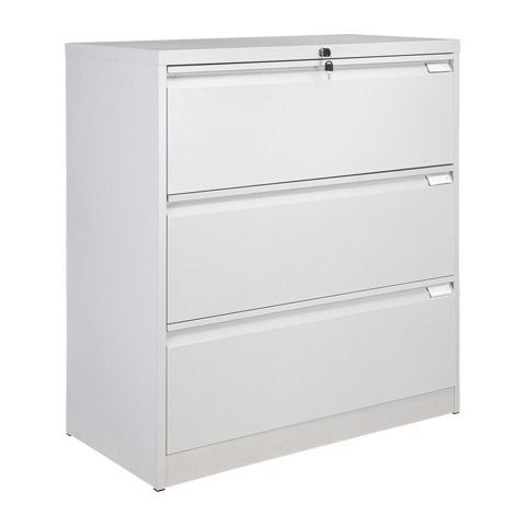 Ergodynamic LFC-3GRY 3 Drawer Lateral Filing Cabinet, Office Furniture ...