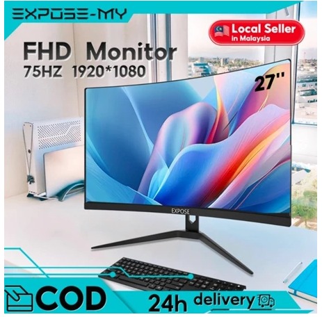 EXPOSE Monitor PC IPS 2K/4K Curved Gaming Monitor 24-27Inch built-in ...