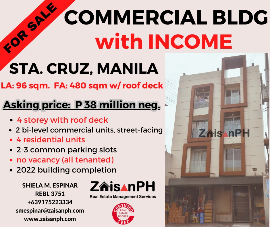FOR SALE: COMMERCIAL BUILDING WITH INCOME, Sta. Cruz, Manila, Property ...