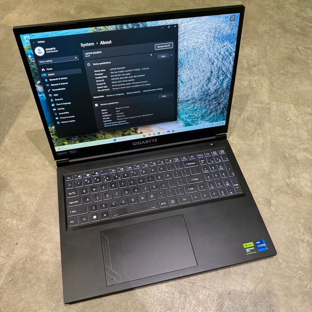 Gigabyte G6 KF Gaming Laptop (2024) (i7-13th,40GB RAM, 1TB SSD,RTX 4060 ...