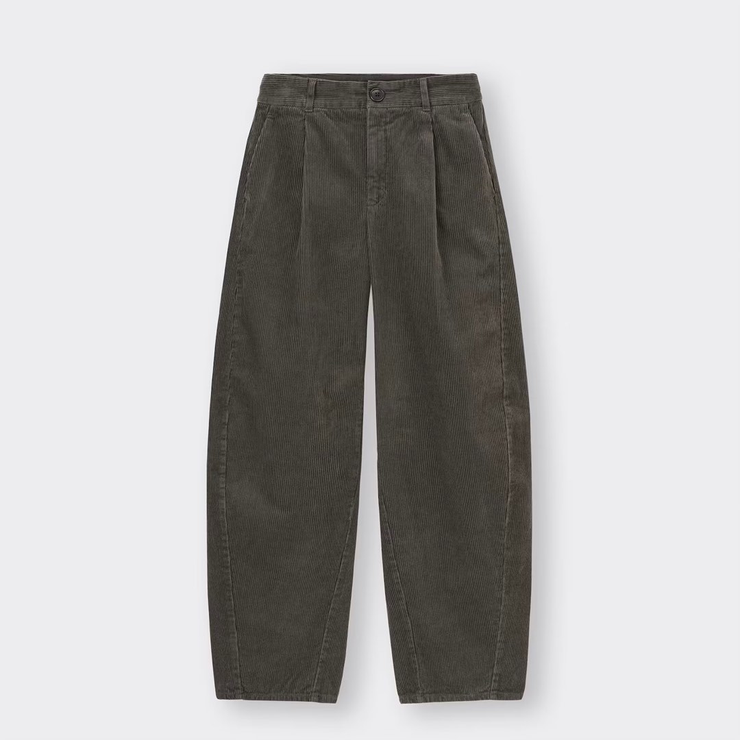 Gu 燈芯絨barrel leg錐形褲 352196, 她的時尚, 褲＆裙, 其他下身衣物在旋轉拍賣