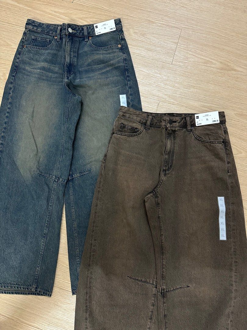 GU Barrel Leg Wide Jeans Brand New (Pre Order), Men's Fashion, Bottoms ...