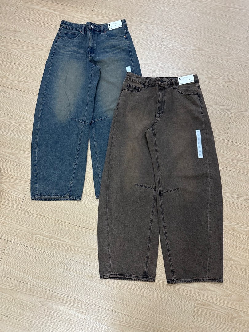 GU Barrel Leg Wide Jeans Brand New (Pre Order), Men's Fashion, Bottoms ...