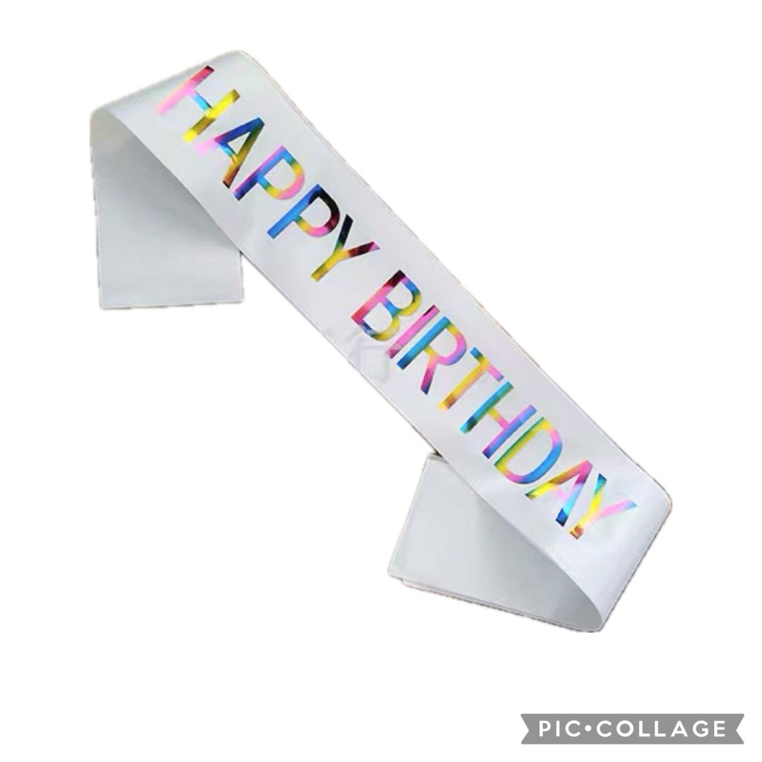 Happy Birthday Sash (Multi colour letter sash), Hobbies & Toys ...