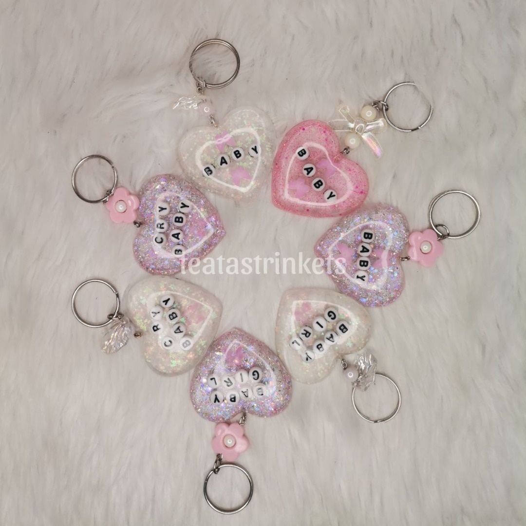 Heart Resin Keychain : Coquette Baby Edition, Hobbies & Toys ...