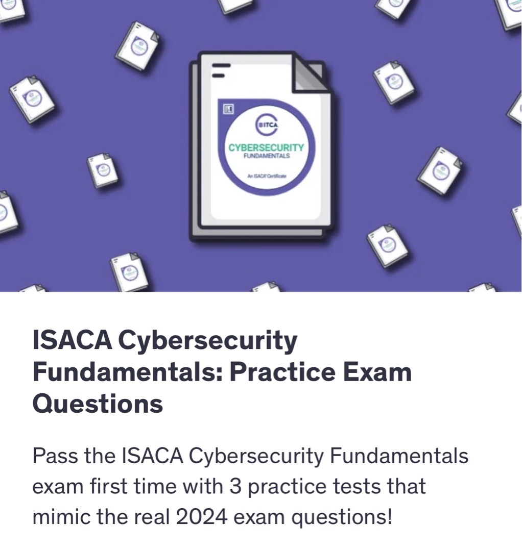ISACA Cybersecurity Fundamentals: Practice Exam Questions, Hobbies ...