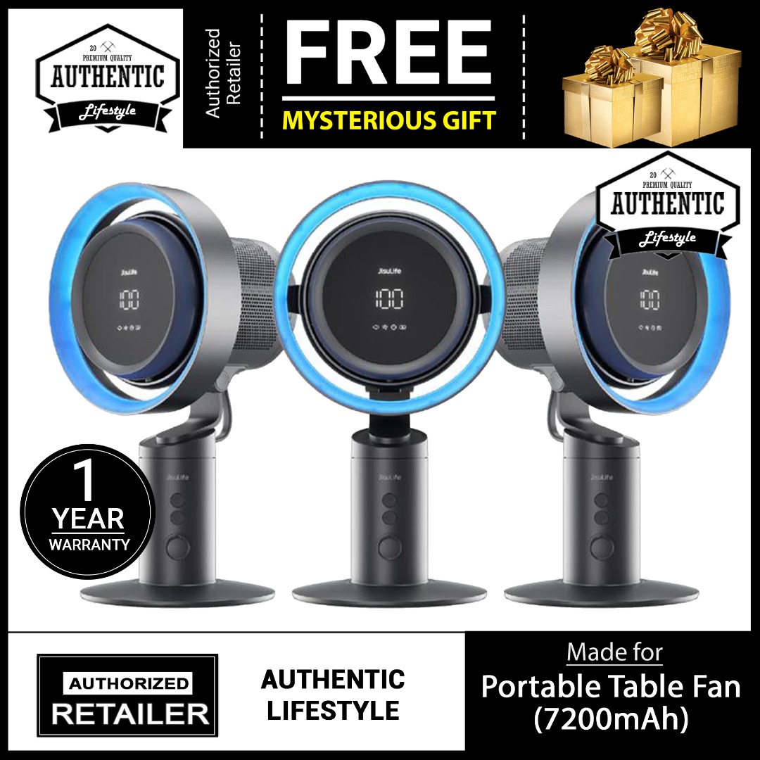 Jisulife Table Fan Pro3 ( 8000mAh ) Portable Bladeless Fan H11 Level ...