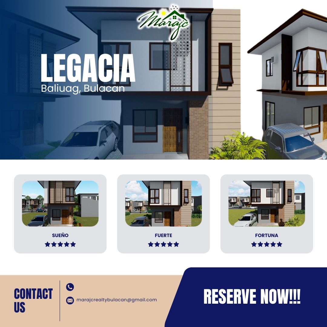 LEGACIA Fortuna Model 3 Bedroom Single Attached House at Baliuag ...