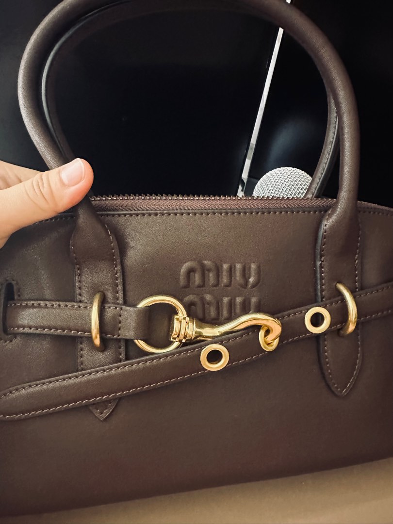 Miu Miu Adventure Nappa Leather Top Handle Bag, Luxury, Bags & Wallets ...